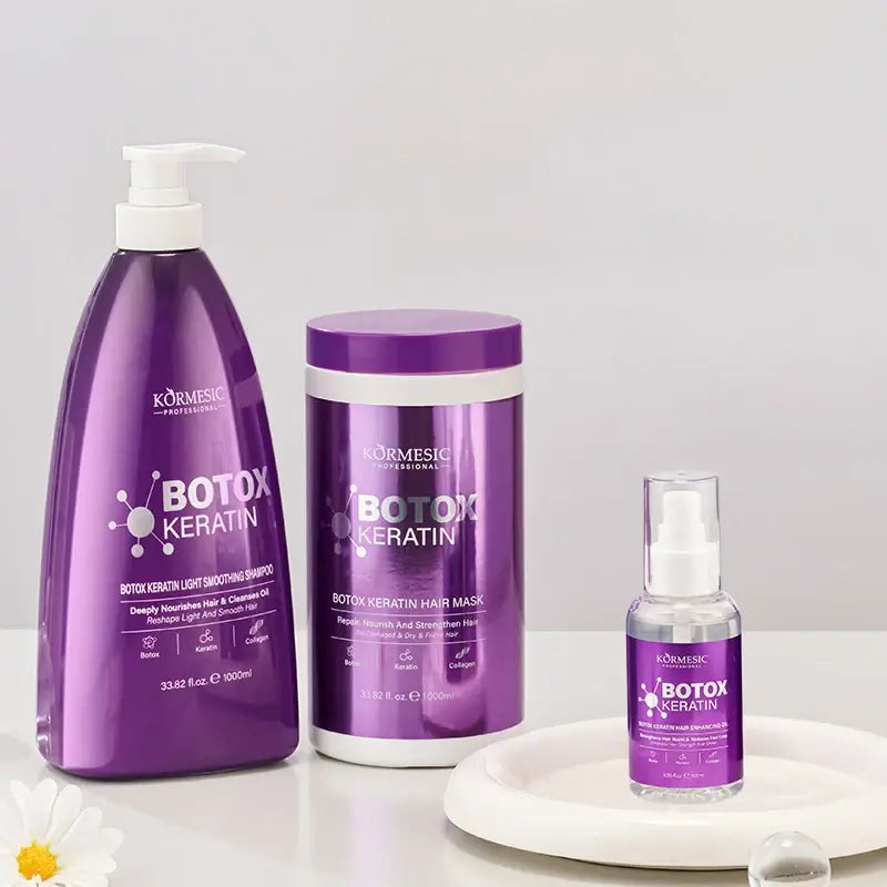 Zestaw do pielęgnacji włosów z botox keratin KORMESIC (Szampon, Maska, – AzjaSklep